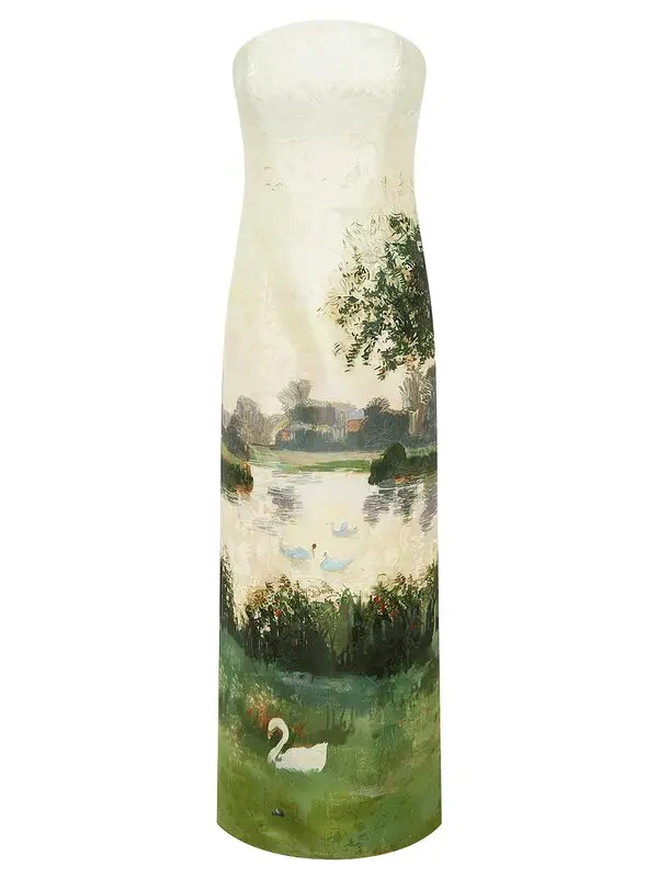 LEO LIN Ava Jacquard Bustier Maxi Dress - Print
