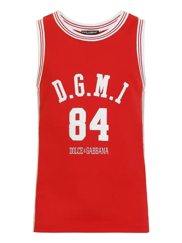 Dolce & Gabbana Tank Top With Patch T-shirts And Polos Burgundy - Bordeaux
