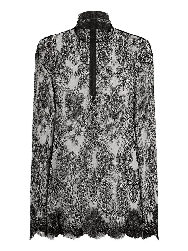 Dolce & Gabbana Chantilly Lace Top Collection - Black