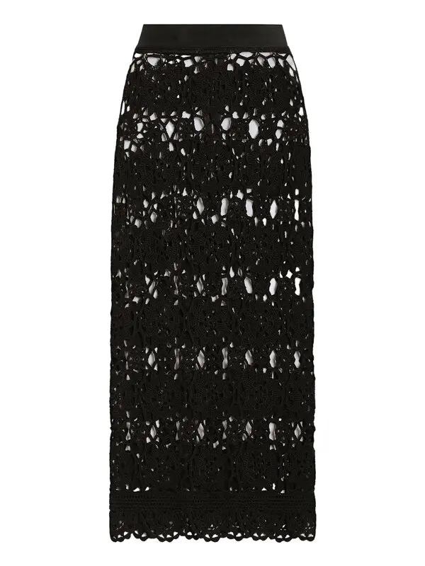 Dolce & Gabbana Crochet-knit Skirt Collection - Black