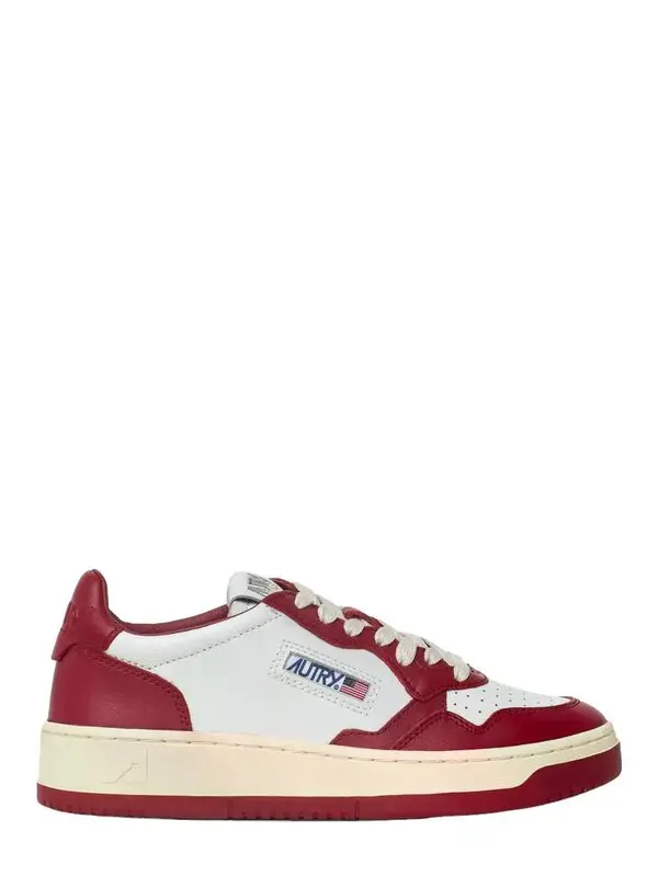 AUTRY Medalist Low Colour-block Leather Sneakers - Red