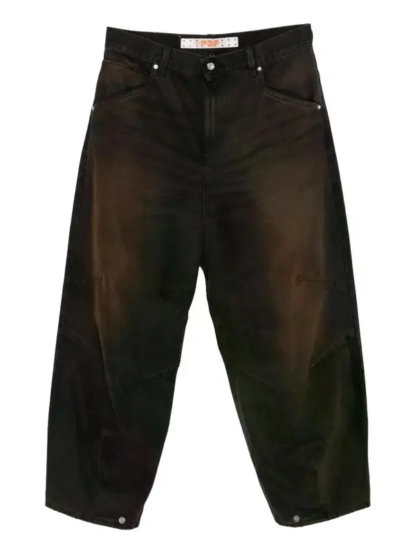 PDF Faded Graphic-print Jeans - Brown