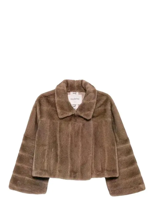 VALENTINI 1972 Faux-fur Cropped Coats - Brown