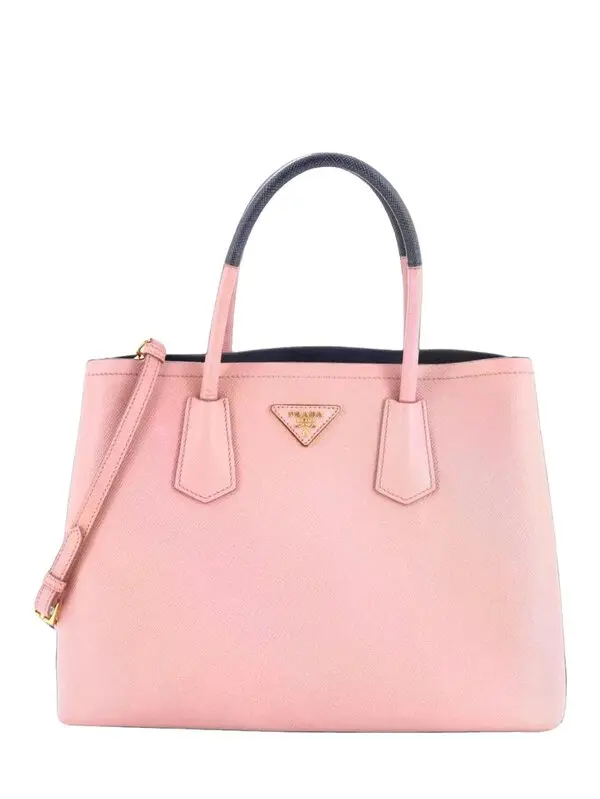 Prada Cuir Double Saffiano Leather Medium Tote Bag - Pink