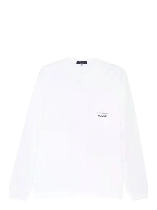 Comme Des Garçons Logo-print Chest-pocket T-shirt - White