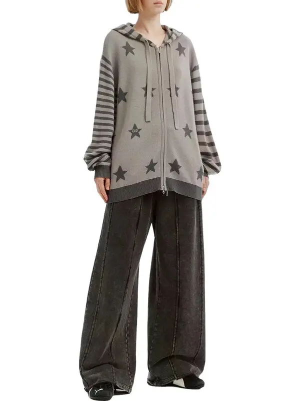 MINI CREAM Panelled Wide-leg Track Pants - Black