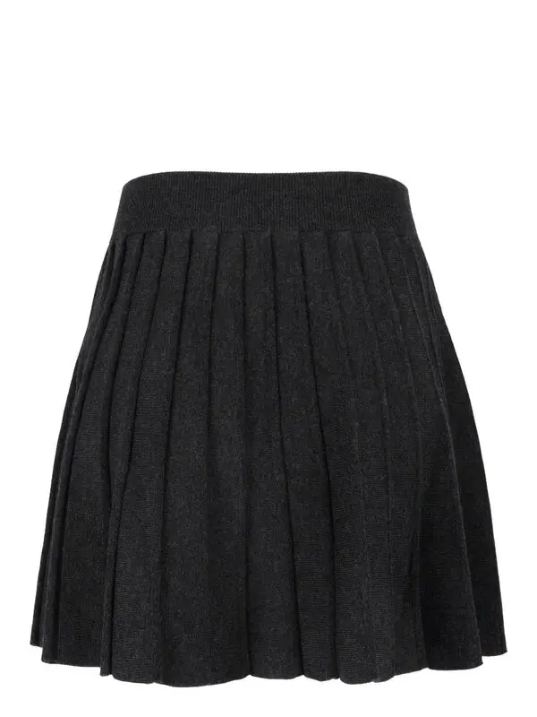 MC2 SAINT BARTH Pleated Knitted Mini Skirt - Grey