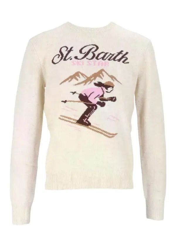 MC2 SAINT BARTH Intarsia-knit Crew-neck Sweater - Neutrals