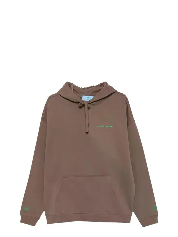 11 11 L.U.C.K. Logo-embroidered Hoodie - Brown