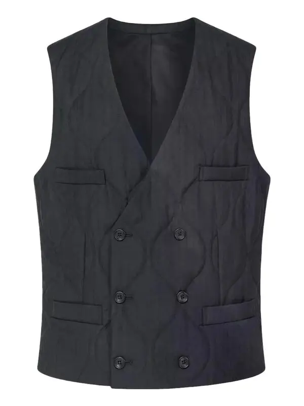Comme Des Garçons Quilted Double-breasted Waistcoat - Black