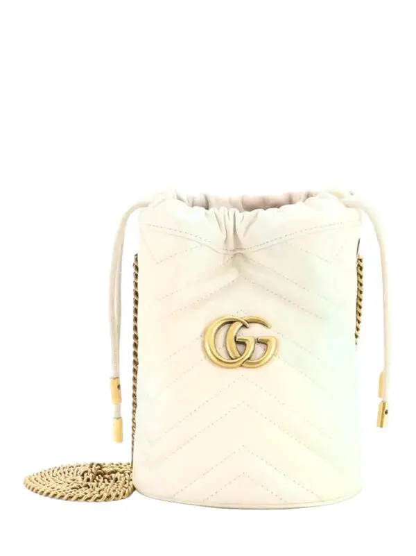 Gucci Gg Marmont Matelasse Leather Mini Bucket Bag - Neutrals
