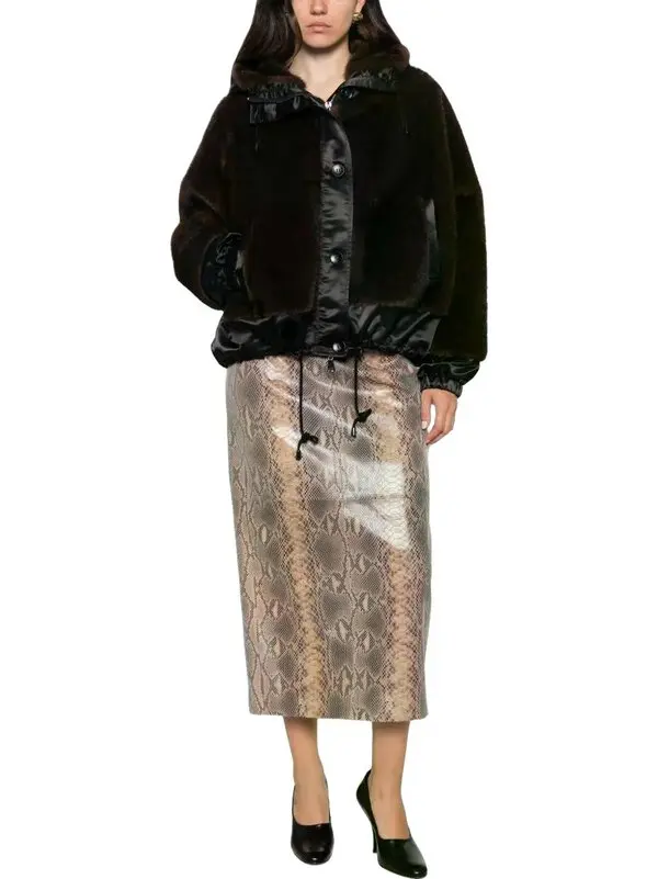 VALENTINI 1972 Faux-fur Panelled Coat - Brown