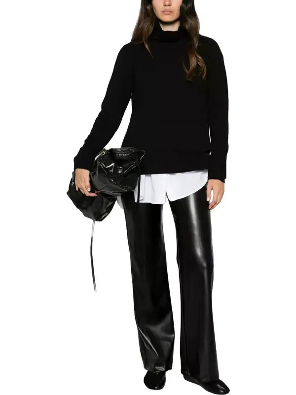 VELA SHOP Roll-neck Raglan-sleeve Sweater - Black