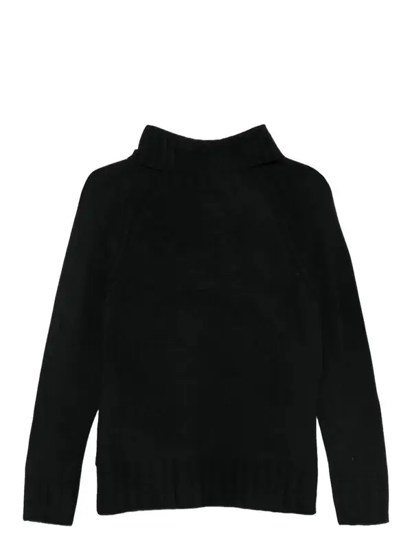 VELA SHOP Roll-neck Raglan-sleeve Sweater - Black