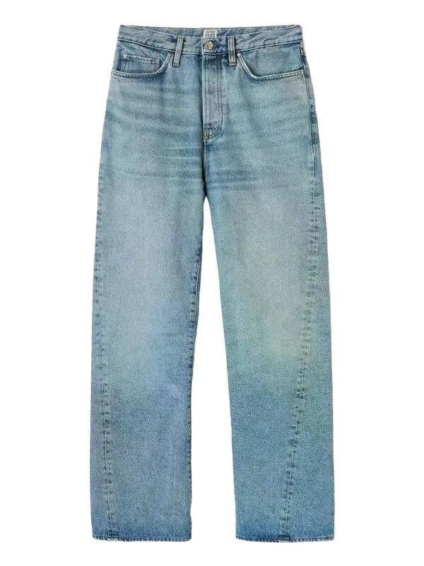 TOTEME Twisted Seam Denim Full Length Worn - Blue