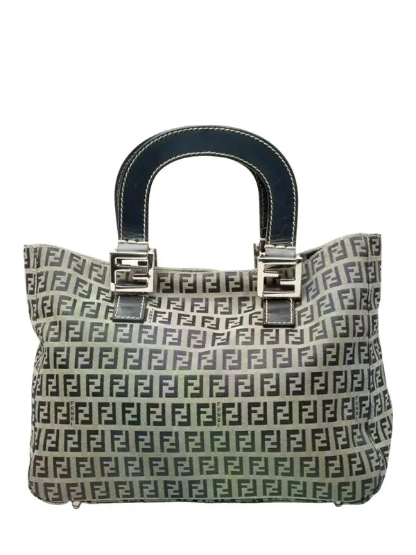 Fendi 2000-2010 Small Zucchino Canvas Twins Tote Bag - Grey