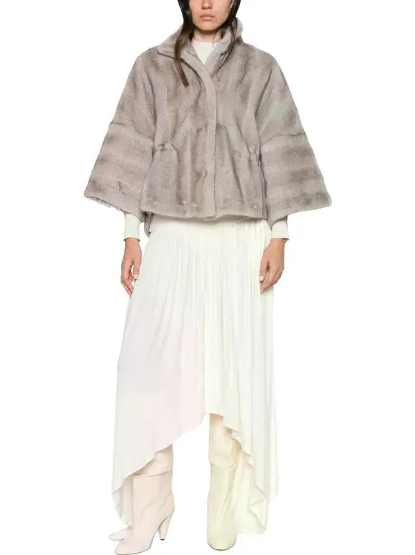 VALENTINI 1972 Faux-fur Drawstring Coat - Grey