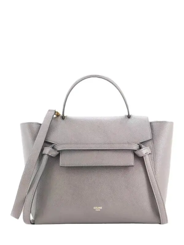 Celine Belt Bag Textured Leather Micro Satchel - Grey