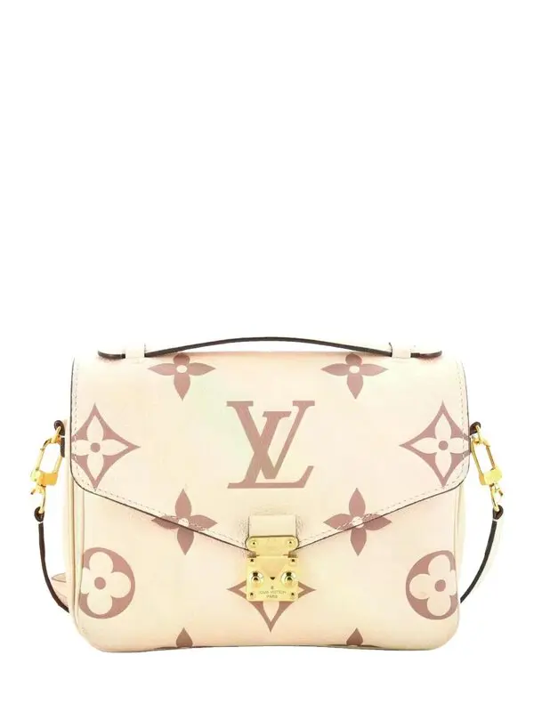 LOUIS VUITTON Pochette Metis Bicolor Monogram Empreinte Giant Crossbody Bag - Neutrals