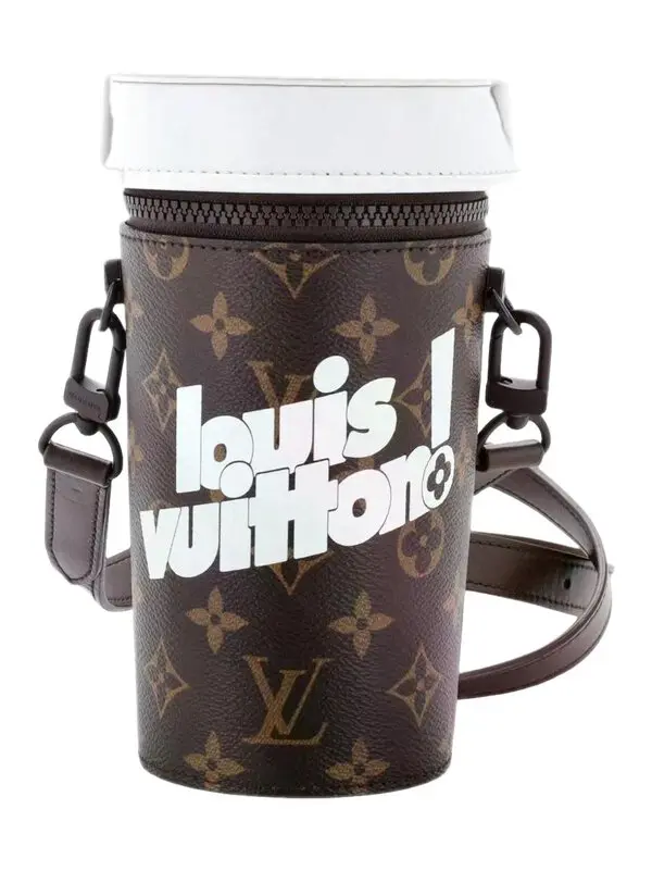 LOUIS VUITTON Coffee Cup Convertible Pouch Everyday Signature Vintage Monogram Canvas Crossbody Bag - Brown