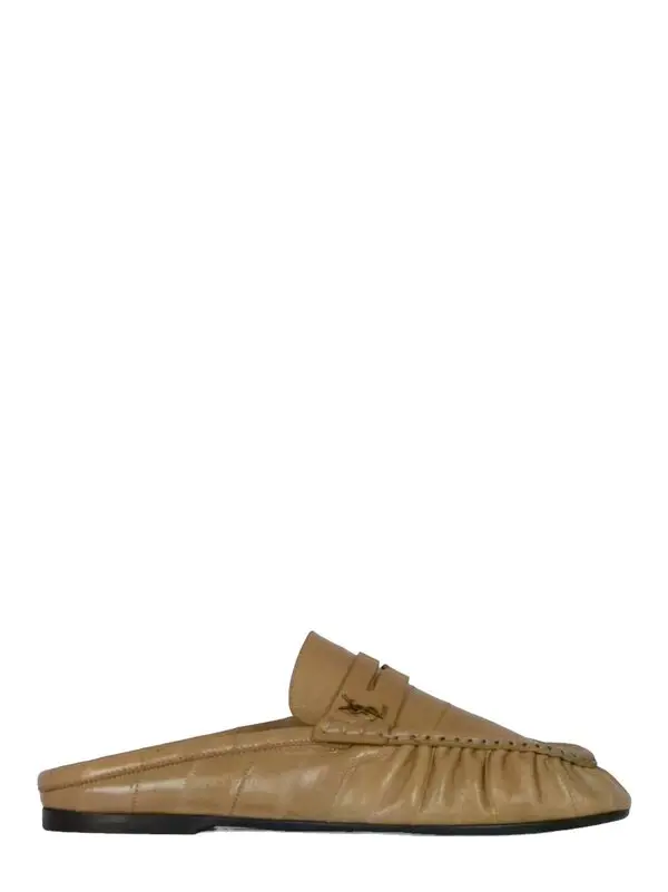Saint Laurent Le Loafer Mules In Hagfish - Neutrals