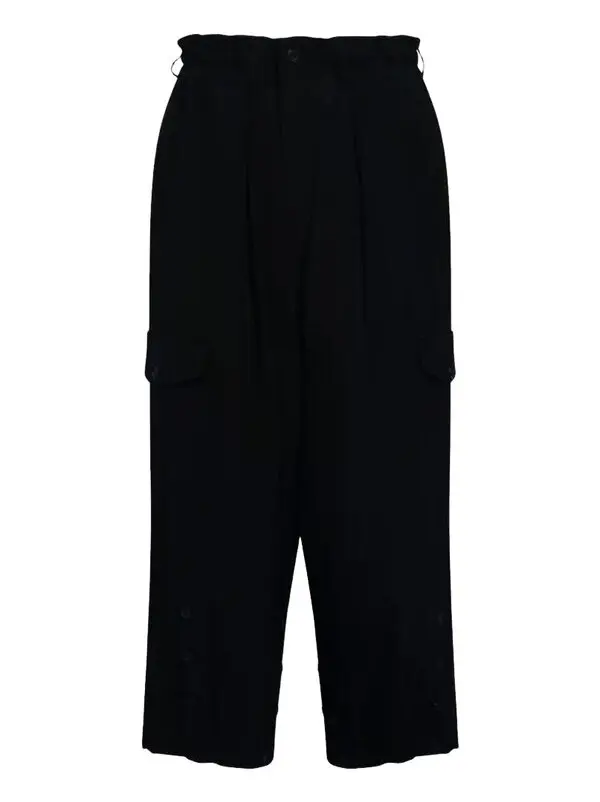 Yohji Yamamoto Button-detail Cargo Trousers - Black