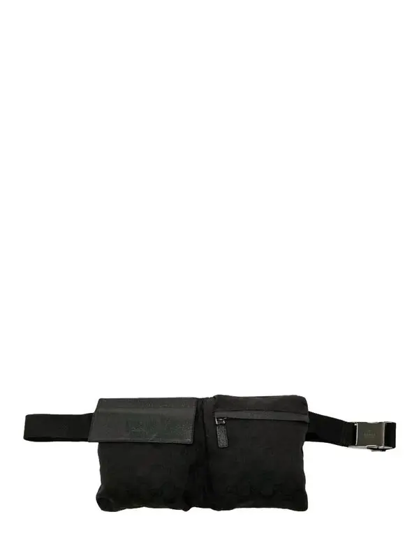 Gucci 2000-2015 Gg Canvas Double Pocket Belt Bag - Black
