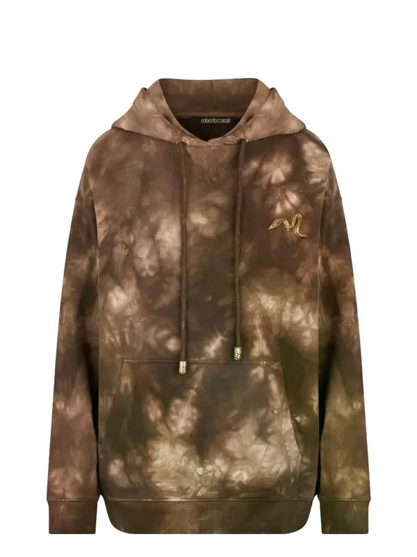 Roberto Cavalli Tie-dye Hoodie - Brown
