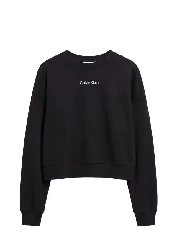 Calvin Klein Logo-print Drop-shoulder Sweater - Black