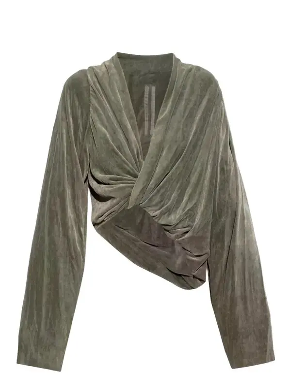 Rick Owens Knot-detail Long-sleeve Top - Grey