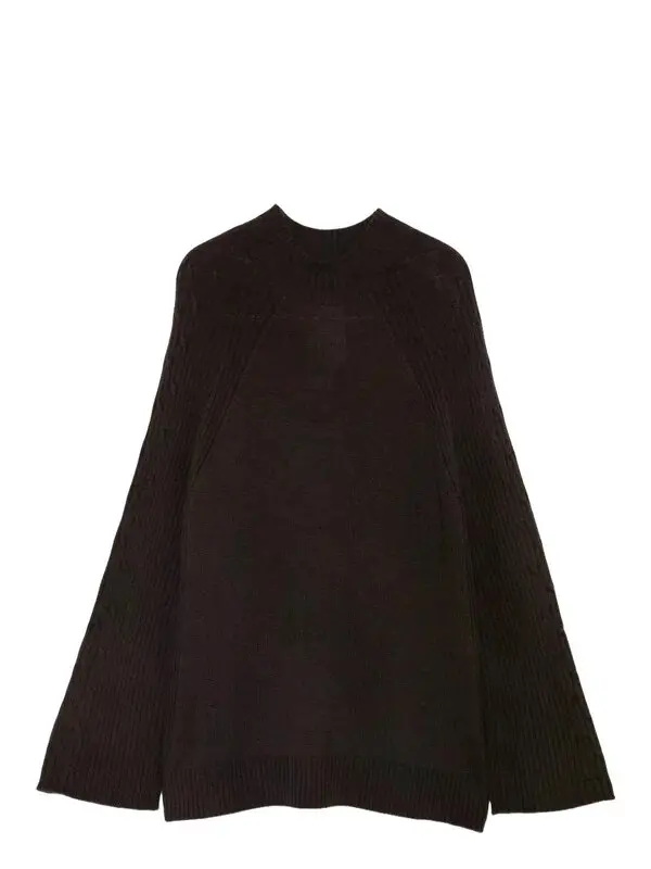 Max Mara Cable-knit Raglan-sleeve Sweater - Brown