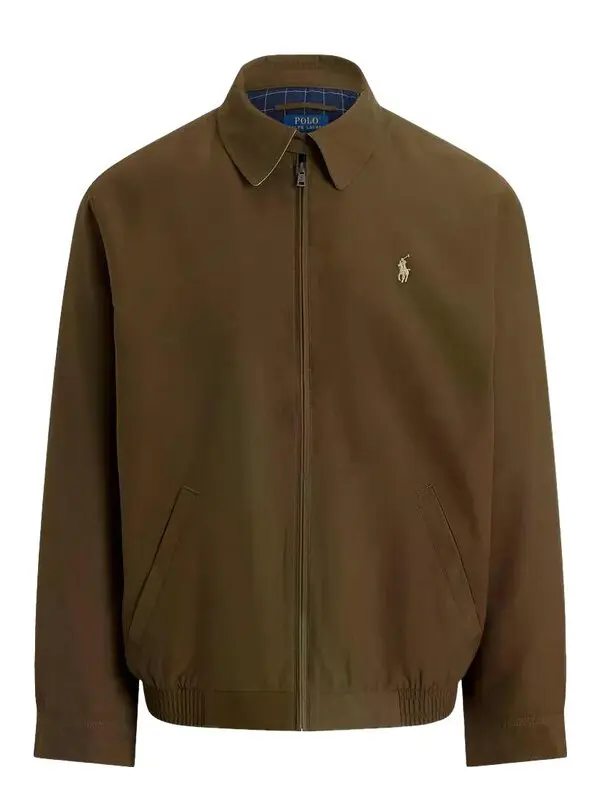 Polo Ralph Lauren Logo-embroidered Elasticated-hem Jacket - Brown