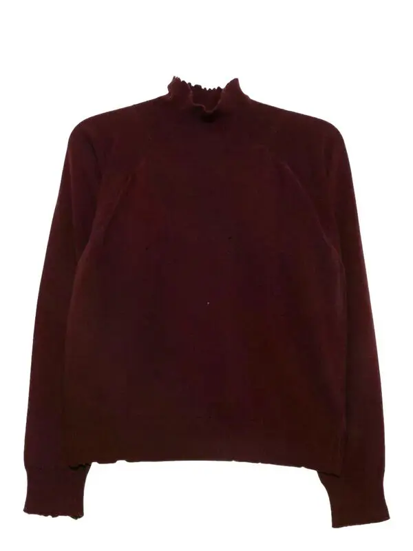 MAISON MARGIELA Distressed High-neck Sweater - Red