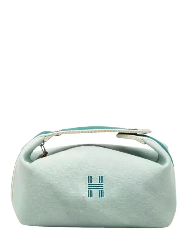 Hermès 20th Century Small Toile Bride A Brac Case Vanity Bag - Blue