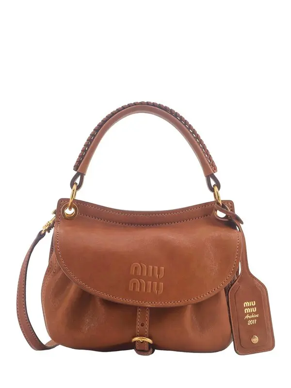 Miu Miu Rendez-vous Leather Handbag - Brown