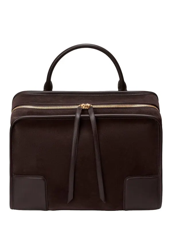 Loewe Amazona 180 Suede Handbag - Brown