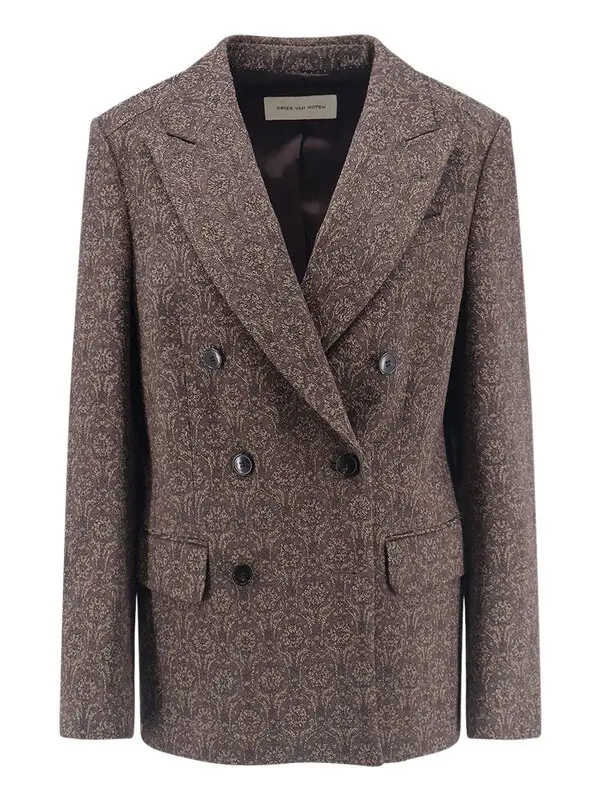 Dries Van Noten Barrysta Wool And Cotton Blazer - Brown