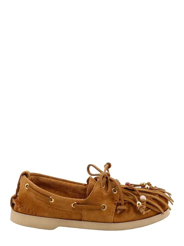 GOLDEN GOOSE Cruise With Fringes Suede Loafers - Brown