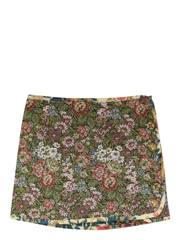 Farm Rio Jacquard Arabesque Matelassé Mini Skirt - Multicolor