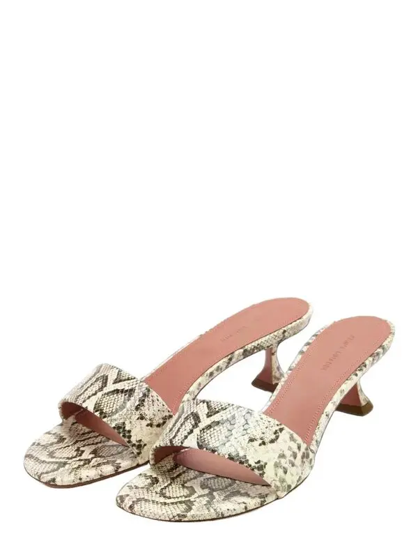 Amina Muaddi Andreea Snake-print Leather Mules - Neutrals