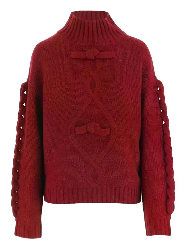 THE GARMENT Como Braided-detail High-neck Sweater - Red