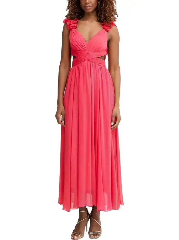 MORGAN Ruffled Cut-out Maxi Dress - Yellow