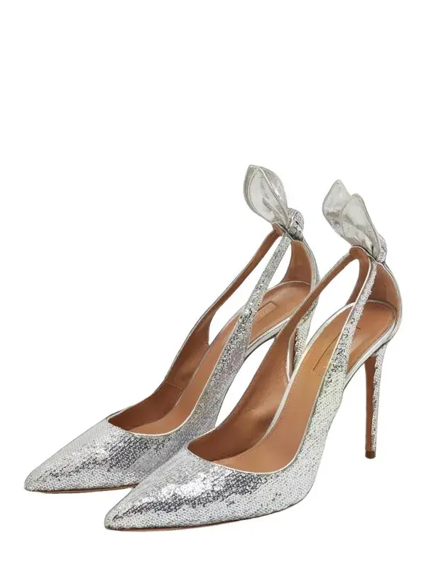 AQUAZZURA Bow Tie Pumps - Silver