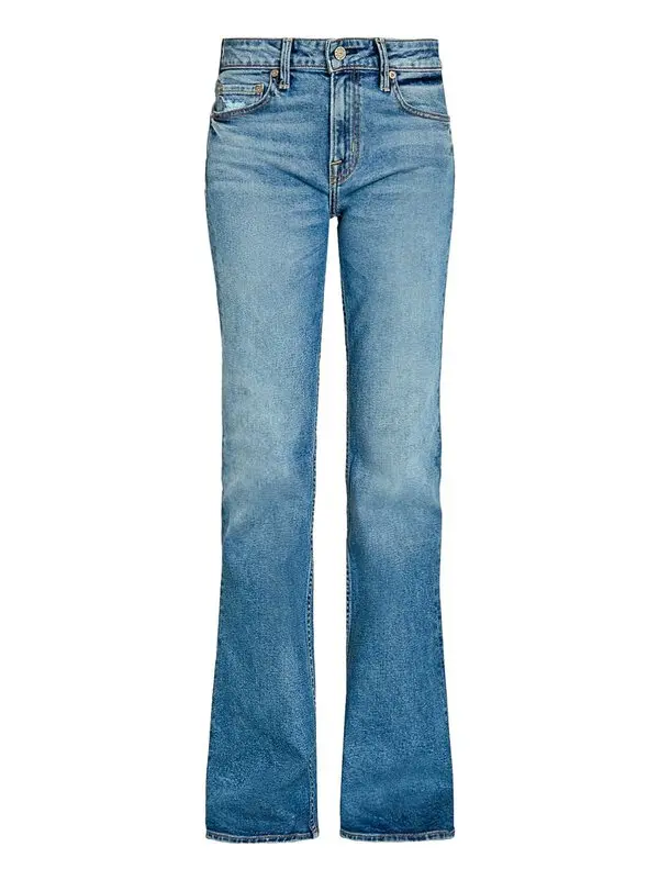 NOEND Scarlett Mid Rise Flare In West Plains - Blue