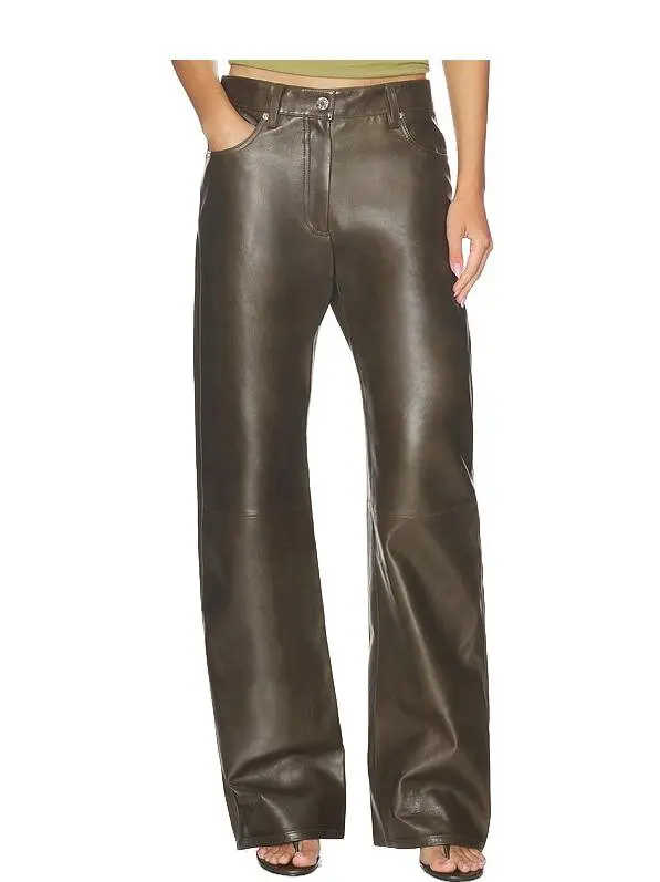 Helmut Lang Leather Bootcut Pant In . Also - Army