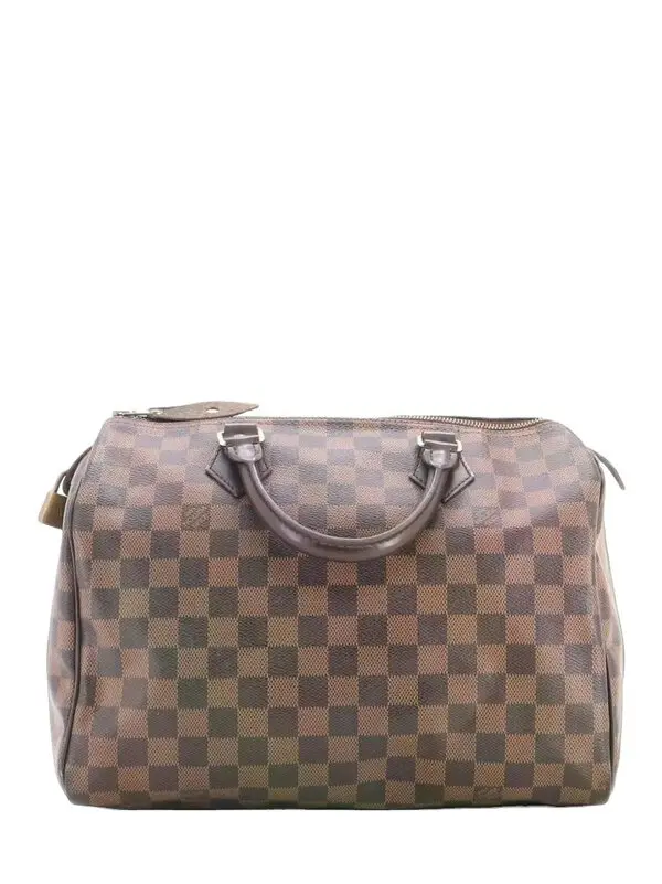 LOUIS VUITTON Speedy Handbag Damier 30 Satchel - Brown