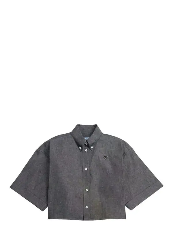 Prada Short-sleeve Chambray Shirt - Blue