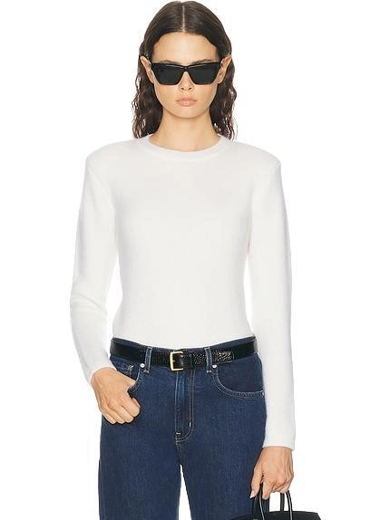 TOTEME Structured Crew Knit Sweater - Ecru