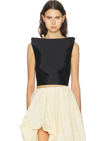 JIL SANDER Sleeveless Floating Shoulder Top - Black