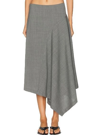 ST. AGNI Wool Asymmetric Skirt - Pumice